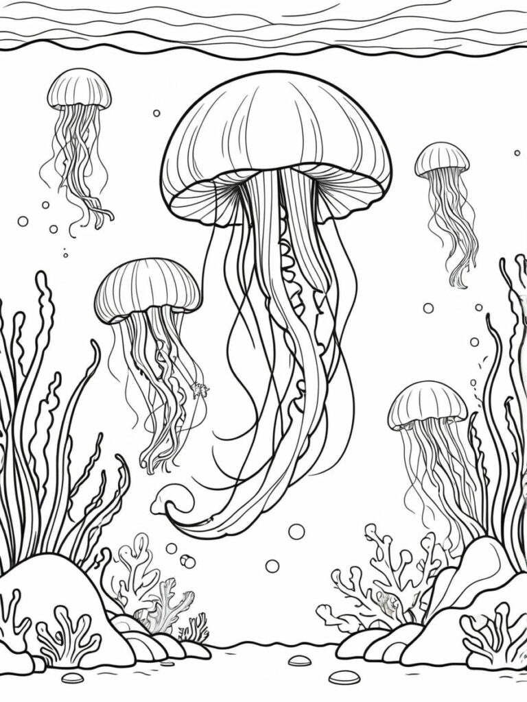 Unveil the magic of jellyfish coloring pages - Coloringpagesforkids.net