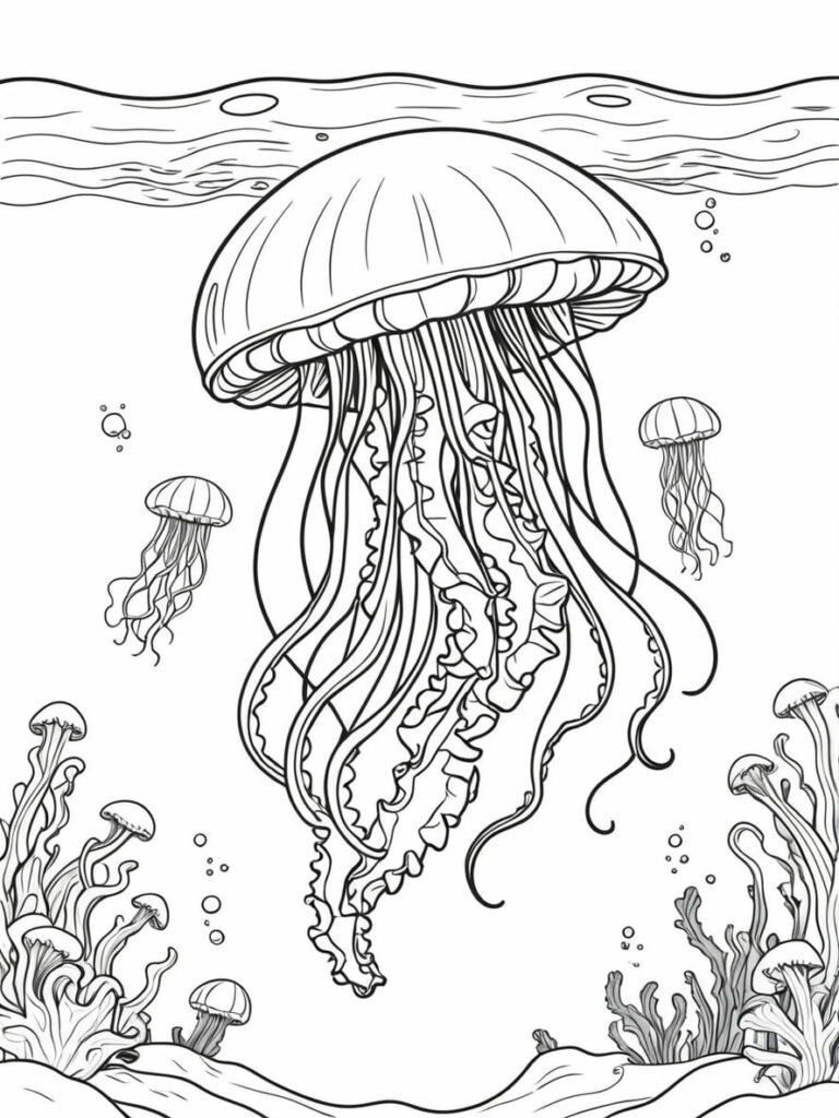 Unveil the magic of jellyfish coloring pages - Coloringpagesforkids.net