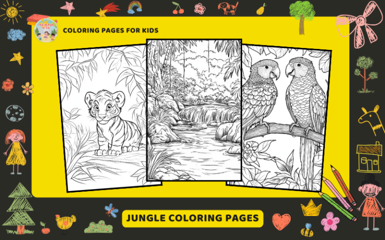 30+ wild jungle coloring pages for kids 🌴🎨 - Coloringpagesforkids.net