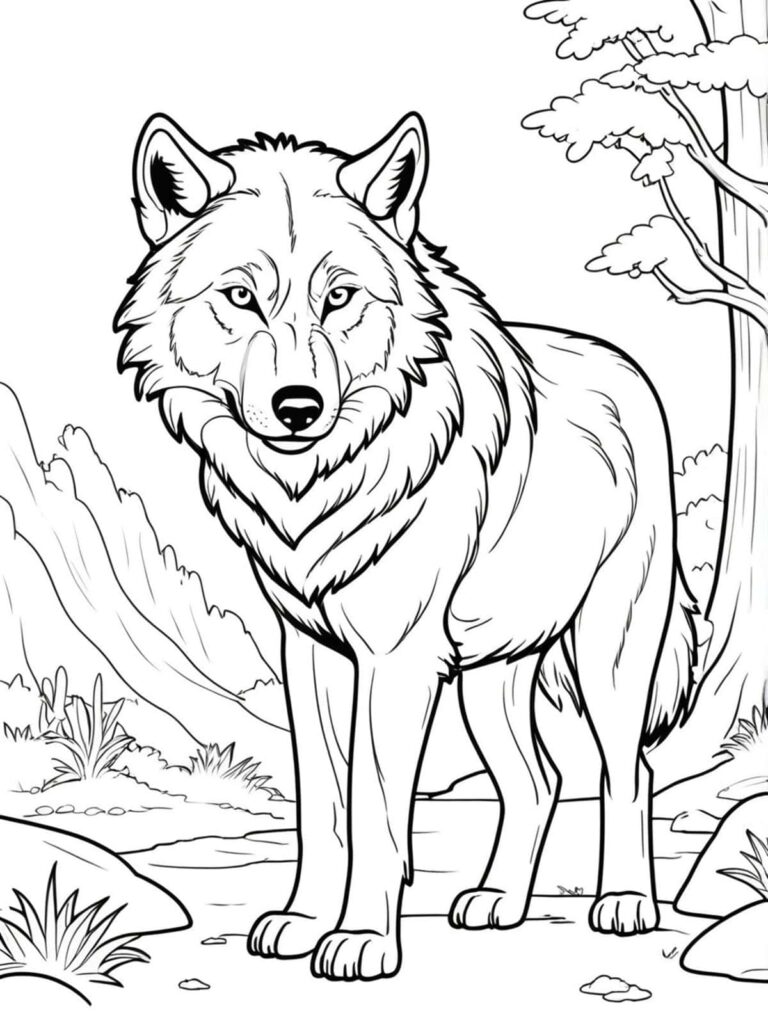 Mais de 30 páginas para colorir de lobos grátis para se divertir 🎨🐺 ...