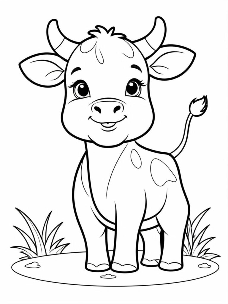 Fun cow coloring pages for kids - Coloringpagesforkids.net