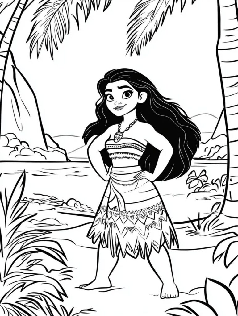 Top 40+ Moana coloring pages for kids 🌊🎨 - Coloringpagesforkids.net