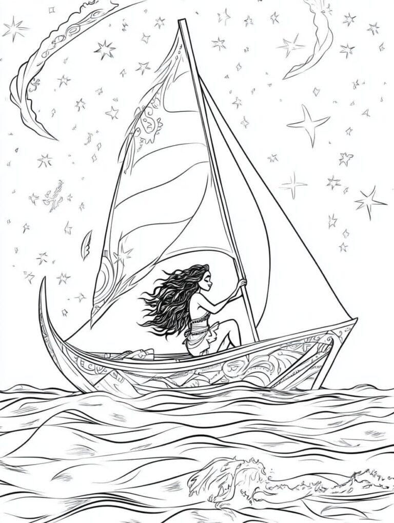 Top 40+ Moana coloring pages for kids 🌊🎨 - Coloringpagesforkids.net