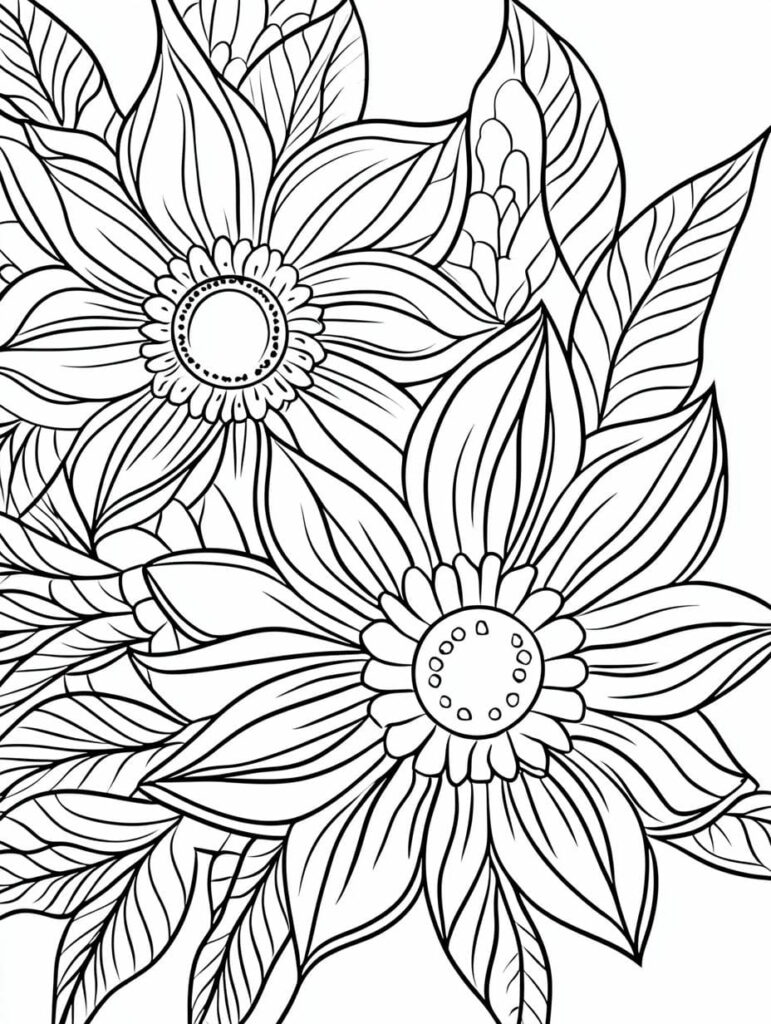 Top 20+ beautiful flower coloring pages 🌸🖌️ - Coloringpagesforkids.net