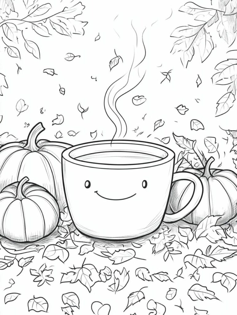 Cozy fall coloring pages for kids 🍂🎨 - Coloringpagesforkids.net