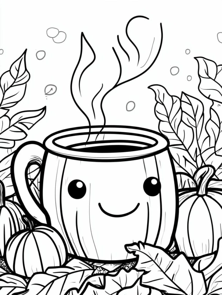 Cozy fall coloring pages for kids 🍂🎨 - Coloringpagesforkids.net