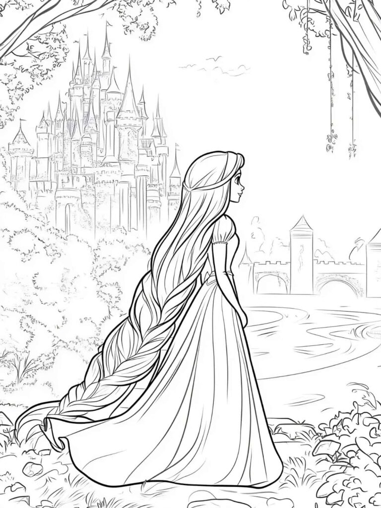Envolvendo mais de 35 páginas para colorir gratuitas da Rapunzel 🌟🎨 ...
