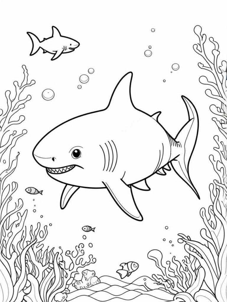 The collection of 40+ shark coloring pages for kids 🦈🌊 ...