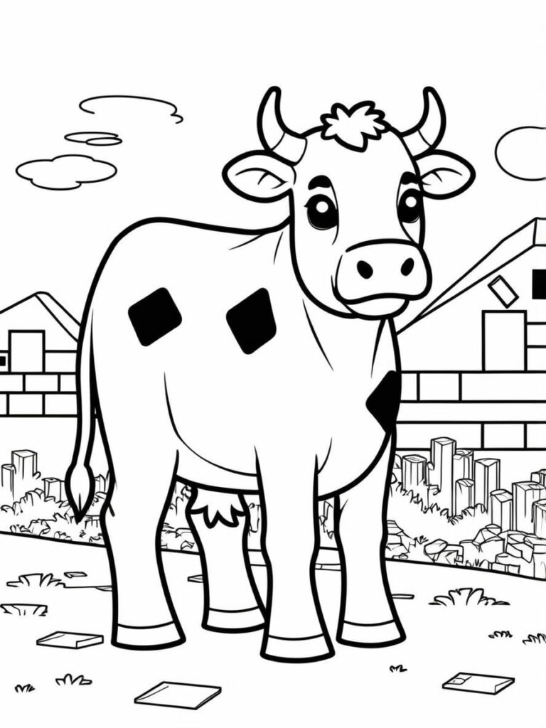 Fun cow coloring pages for kids - Coloringpagesforkids.net