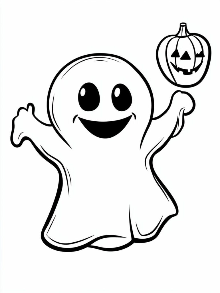 Best ghost coloring pages for halloween to print and enjoy ...