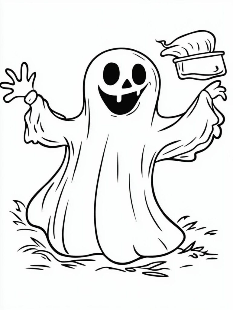 Best ghost coloring pages for halloween to print and enjoy ...