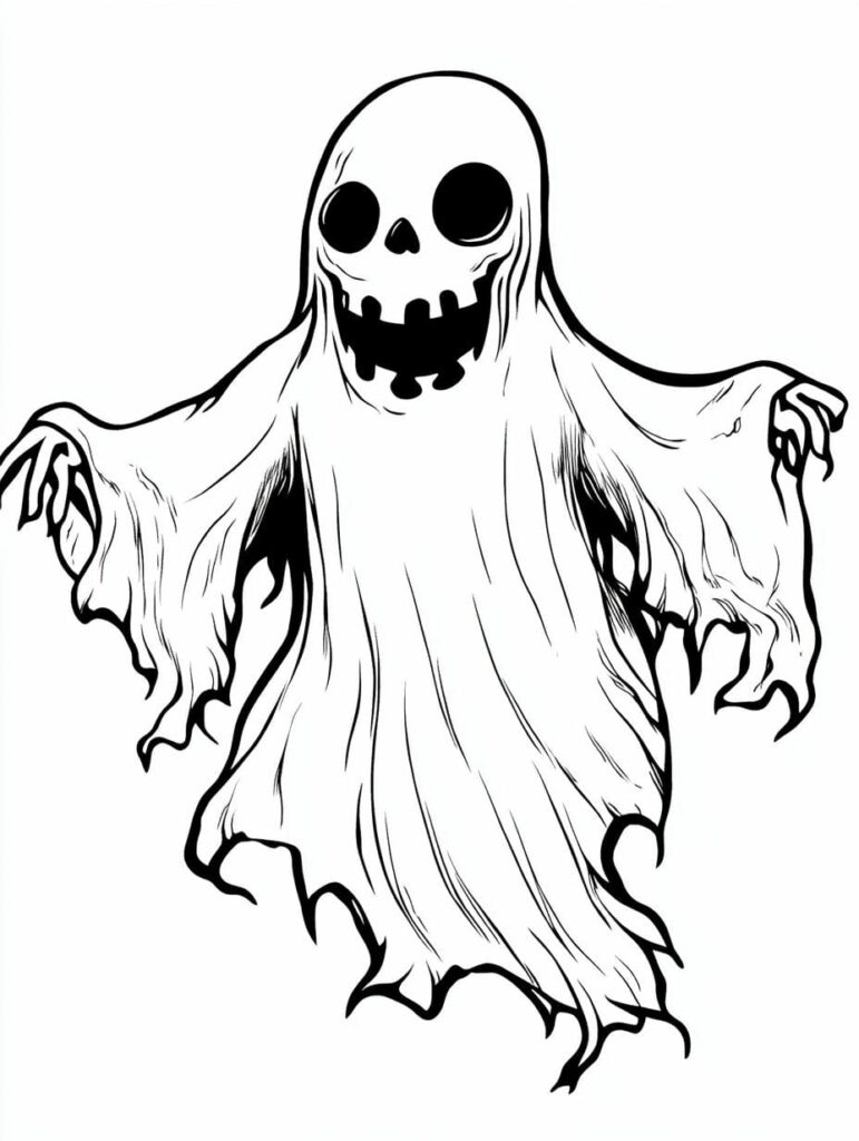 Best ghost coloring pages for halloween to print and enjoy ...