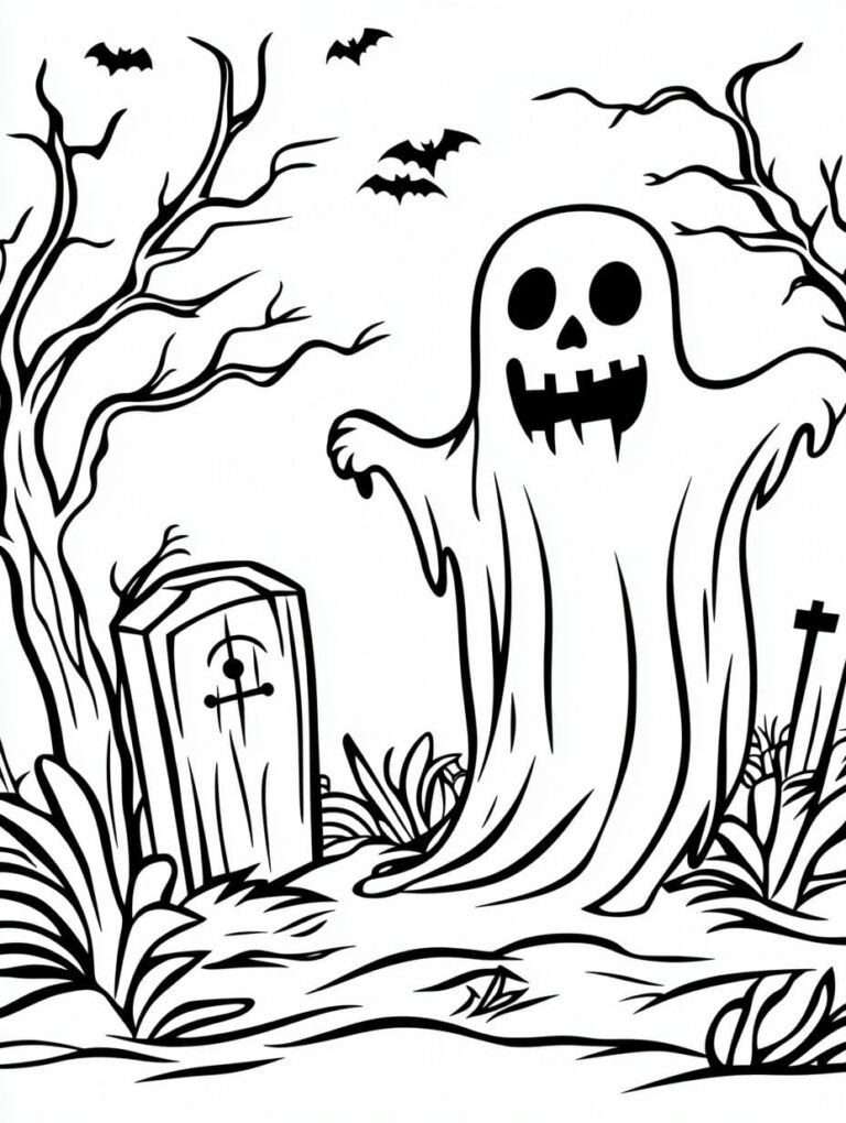 Best ghost coloring pages for halloween to print and enjoy ...