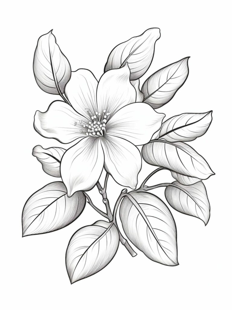 20+ Printable Jasmine Flower Coloring Pages - Coloringpagesforkids.net