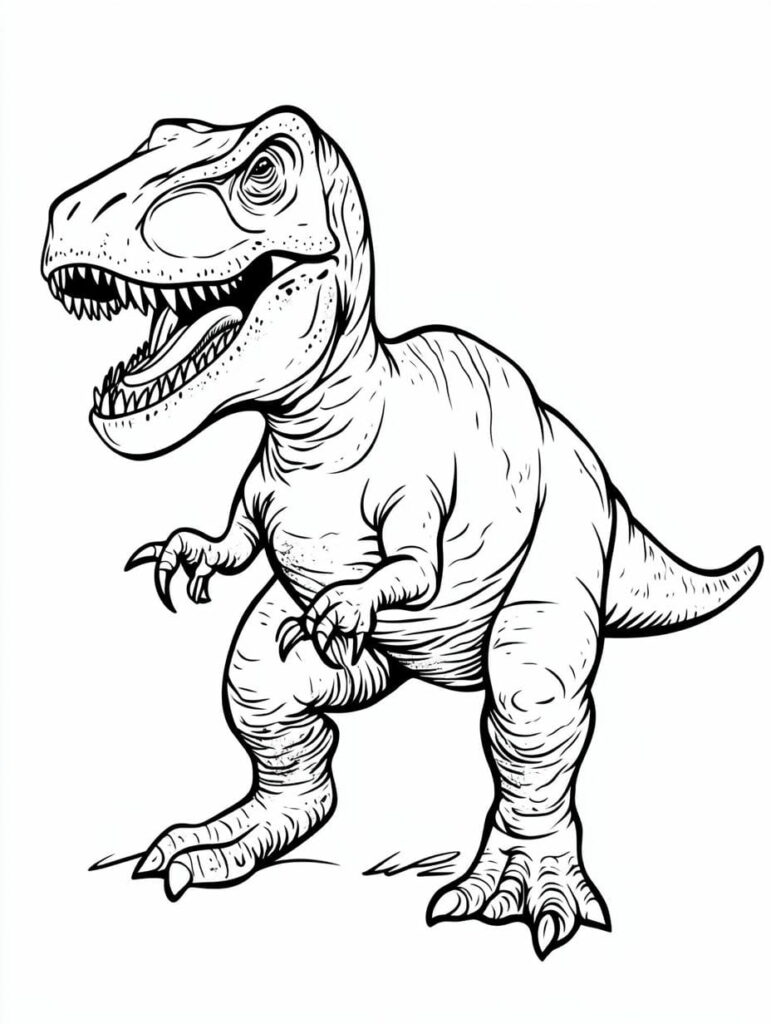 20+ litasíður með T-Rex risaeðlum - Coloringpagesforkids.net