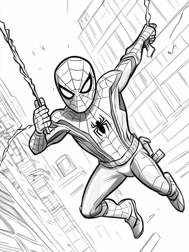 20+ spider man coloring pages for kids 🕷️🦸‍♂️ - Coloringpagesforkids.net