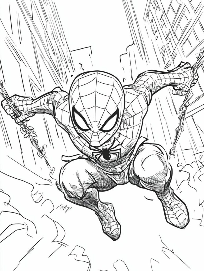 20+ spider man coloring pages for kids 🕷️🦸‍♂️ - Coloringpagesforkids.net