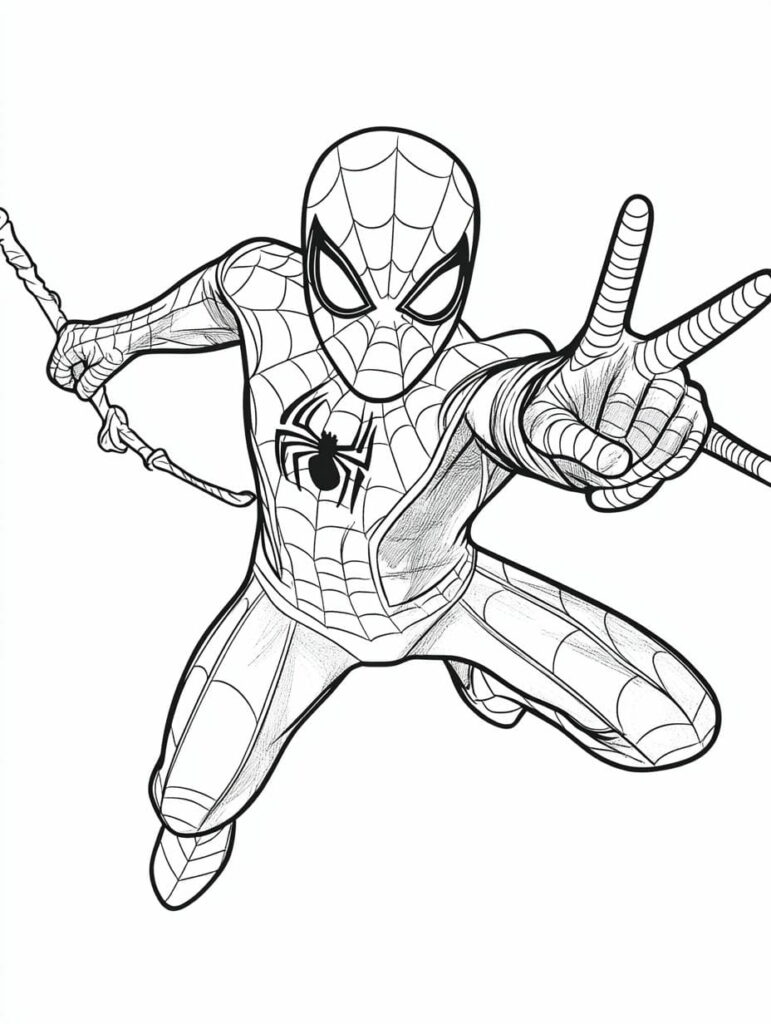 20+ spider man coloring pages for kids 🕷️🦸‍♂️ - Coloringpagesforkids.net