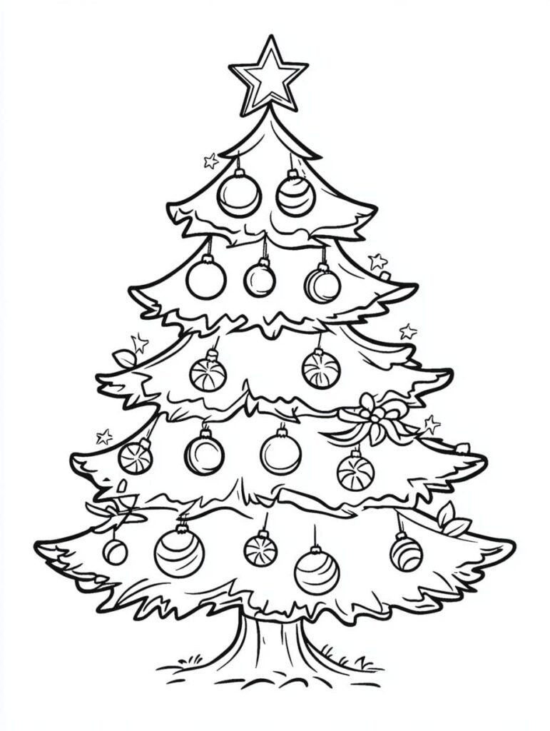 Delightful 40+ Christmas Tree Coloring Pages for Kids ...