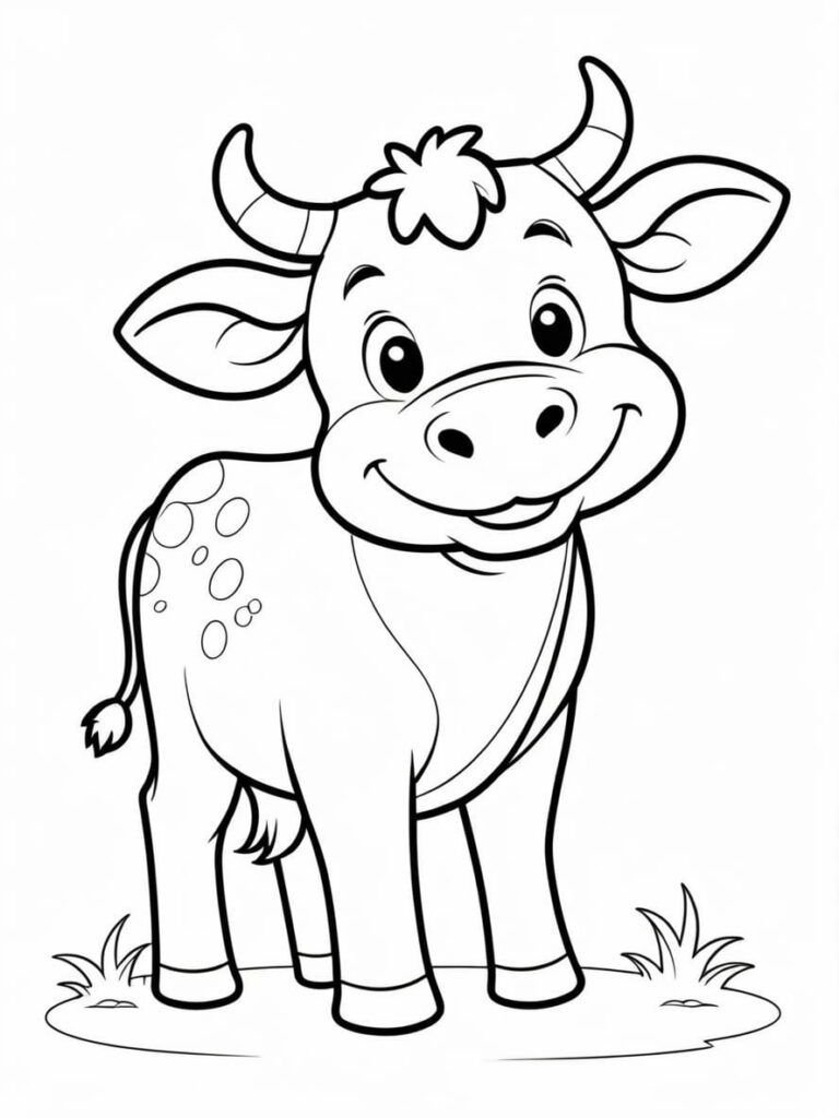 Fun cow coloring pages for kids - Coloringpagesforkids.net