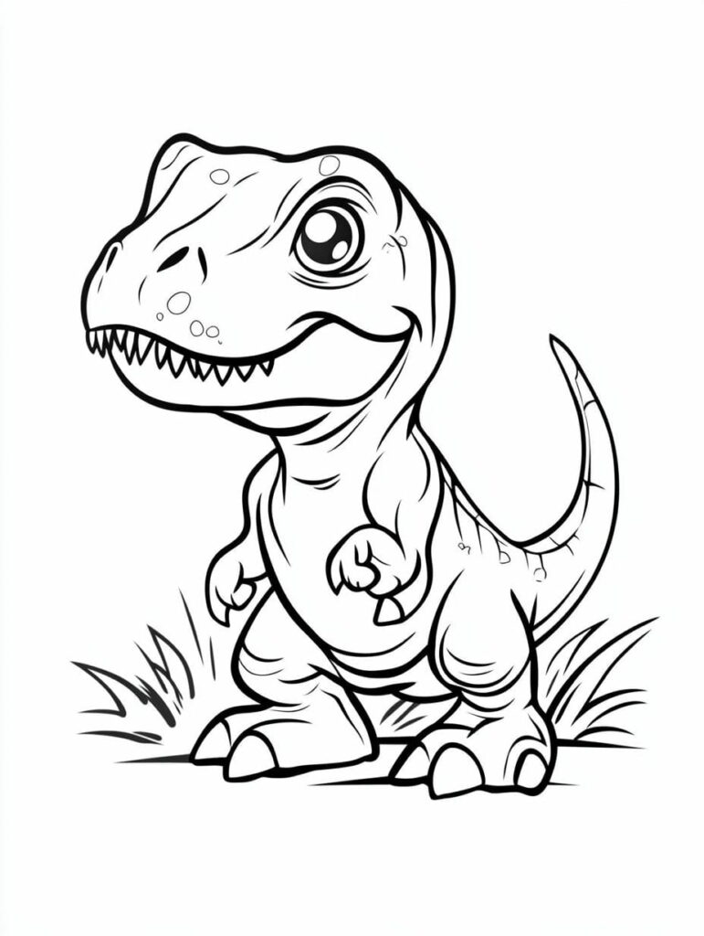 20+ pages à colorier de dinosaures T-Rex - Coloringpagesforkids.net