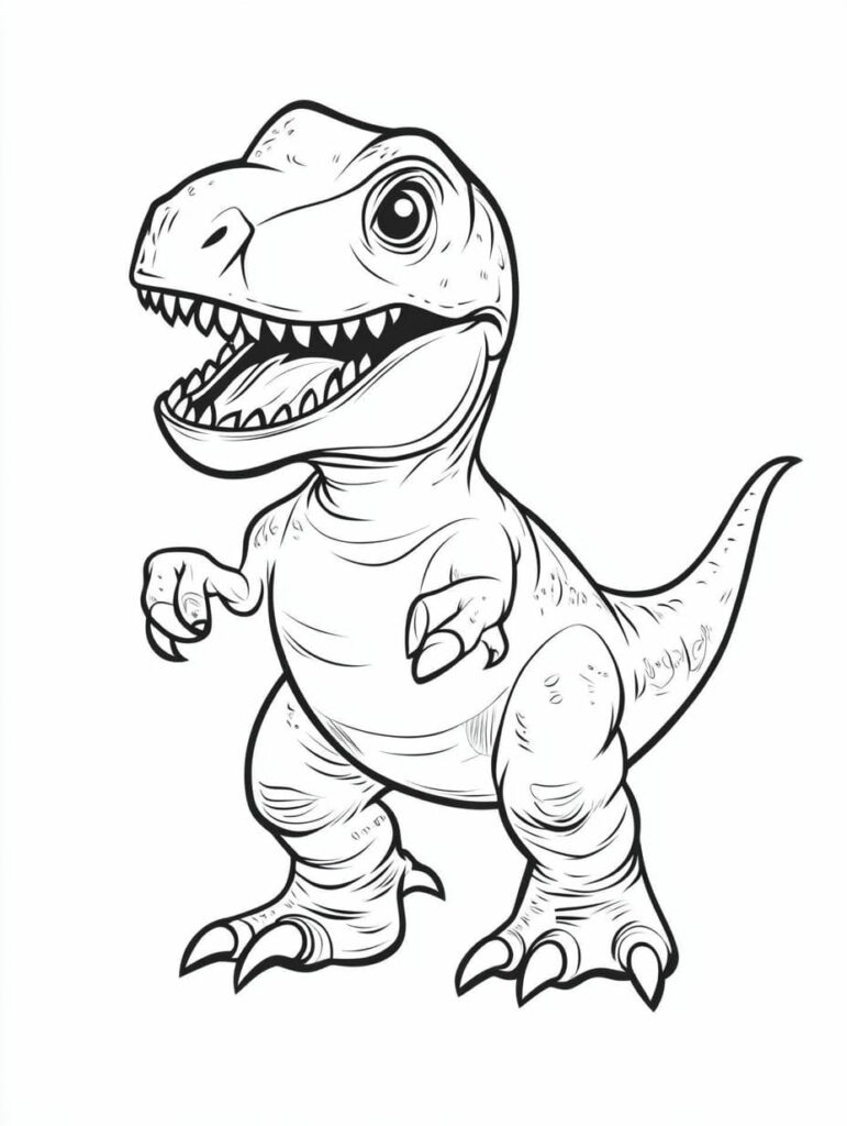 20+ pages à colorier de dinosaures T-Rex - Coloringpagesforkids.net