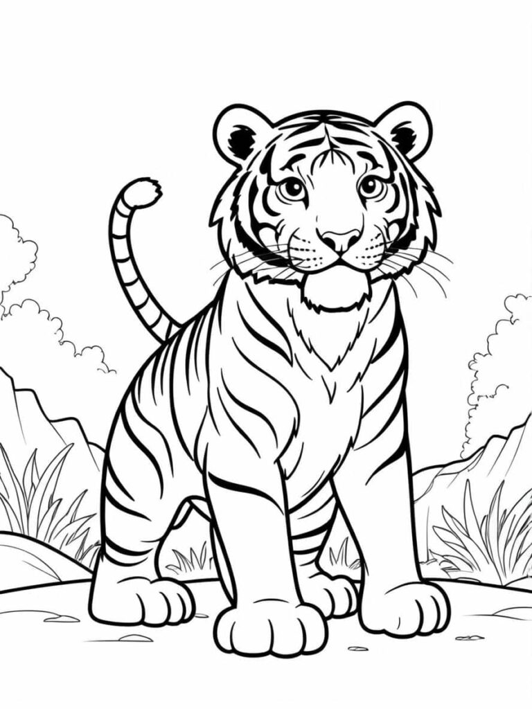 Tiger coloring pages printable will keep kids entertained ...