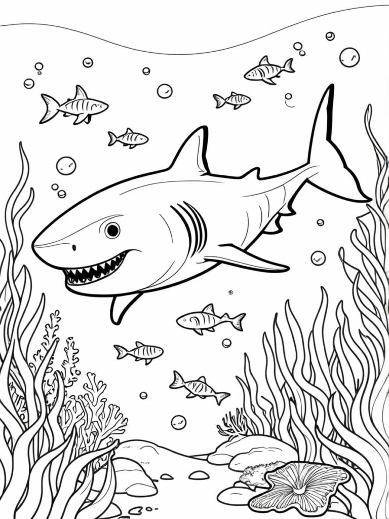 The collection of 40+ shark coloring pages for kids 🦈🌊 ...