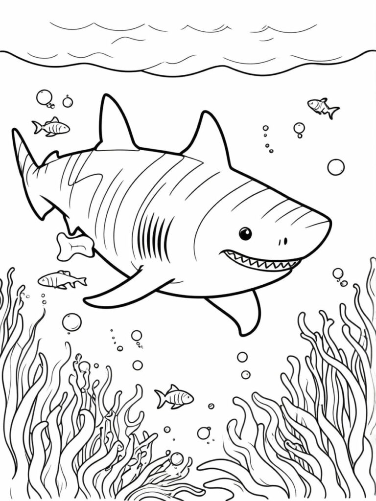The collection of 40+ shark coloring pages for kids 🦈🌊 ...