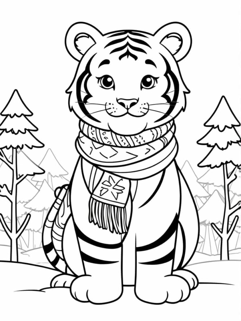 Halaman mewarnai harimau yang dapat dicetak akan membuat anak-anak ...