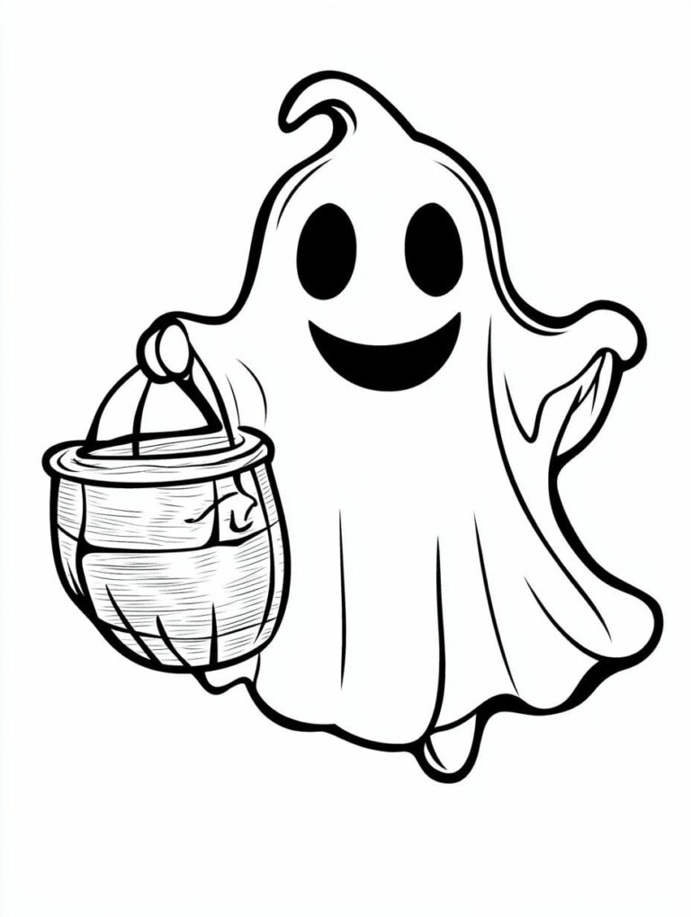 Best ghost coloring pages for halloween to print and enjoy ...