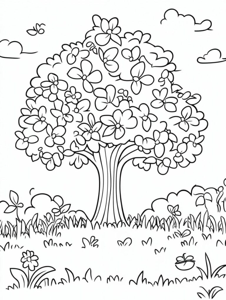 Découvrez plus de 20 pages à colorier d'arbres mignons 🌳🖍️ ...