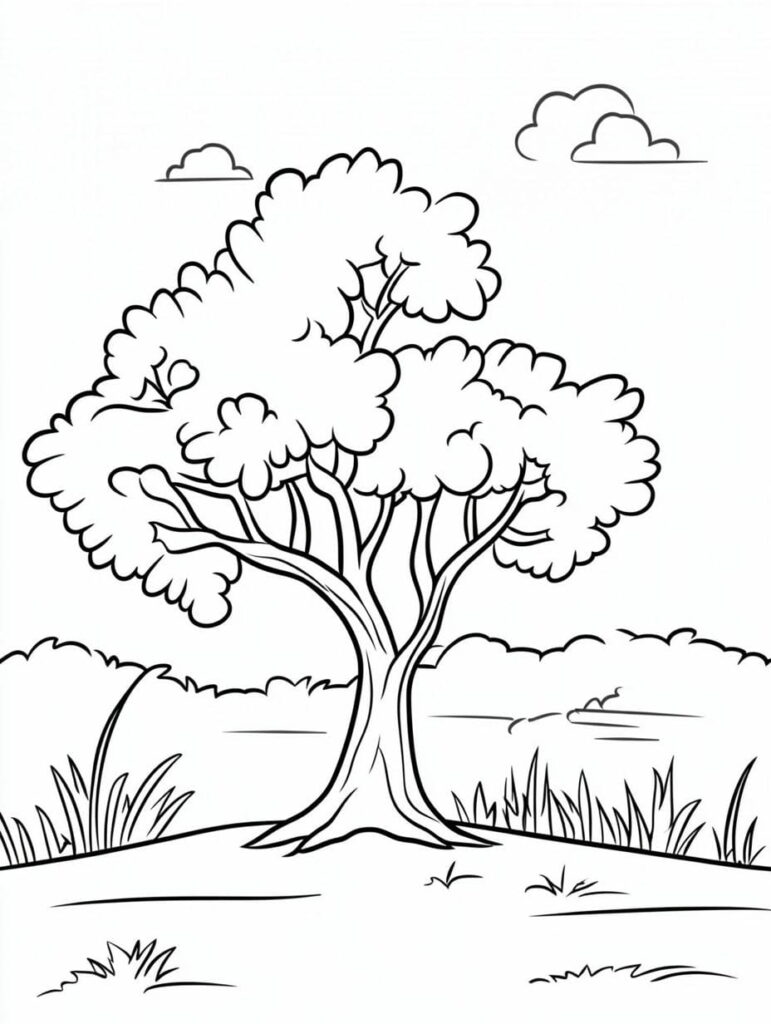 Découvrez plus de 20 pages à colorier d'arbres mignons 🌳🖍️ ...