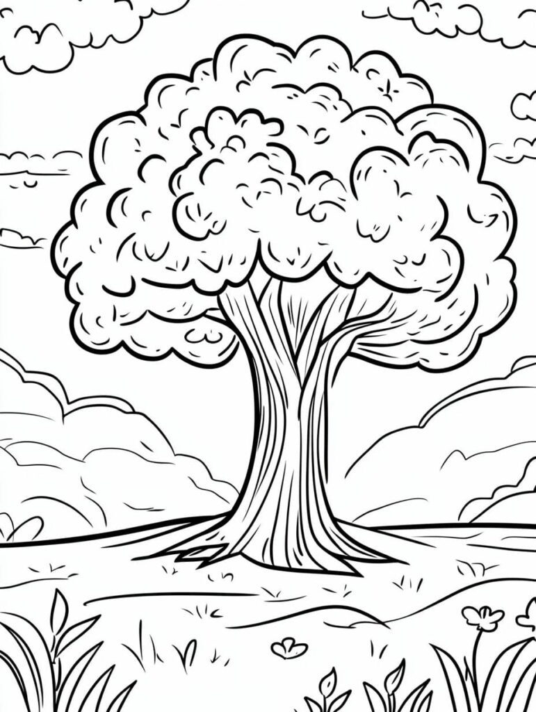 Découvrez plus de 20 pages à colorier d'arbres mignons 🌳🖍️ ...