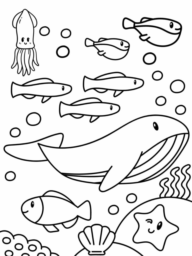 Top 20+ sea animals coloring pages for kids - Coloringpagesforkids.net