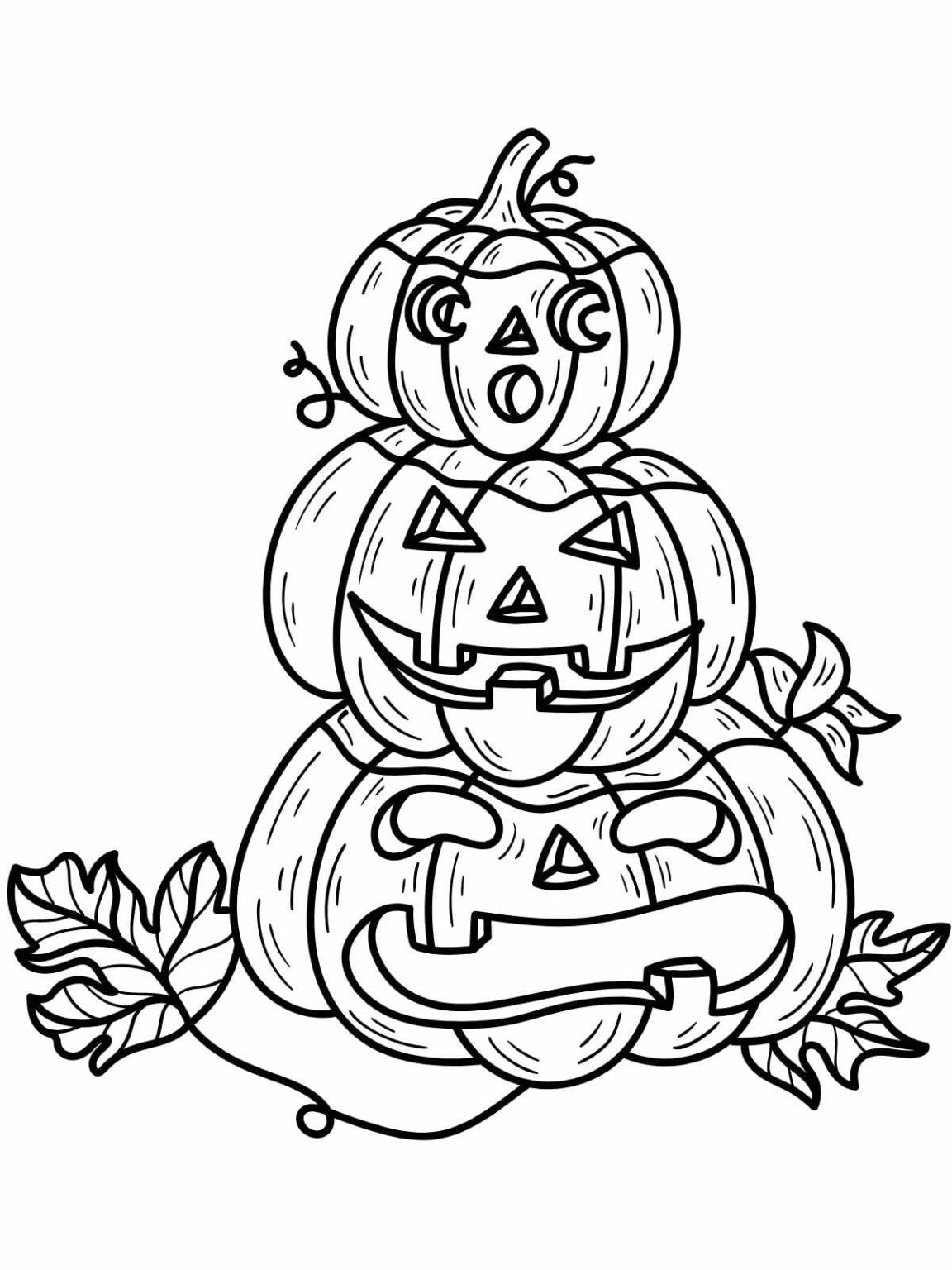 30 divertenti pagine da colorare di zucche di Halloween per concorsi di ...