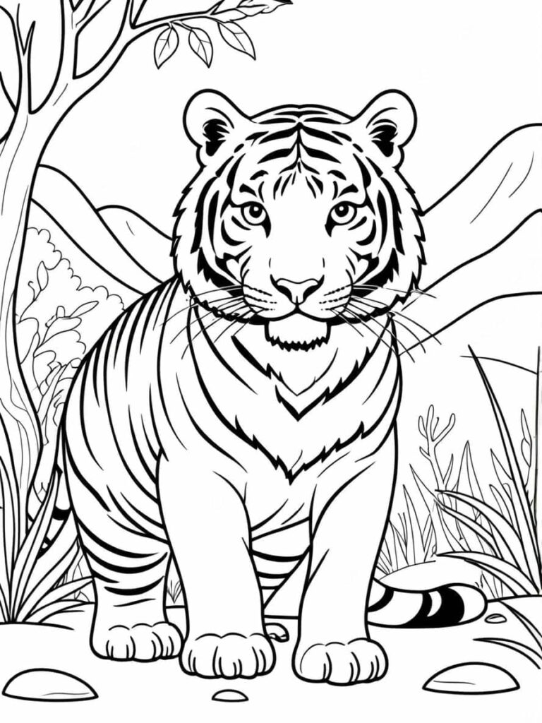 Tiger coloring pages printable will keep kids entertained ...
