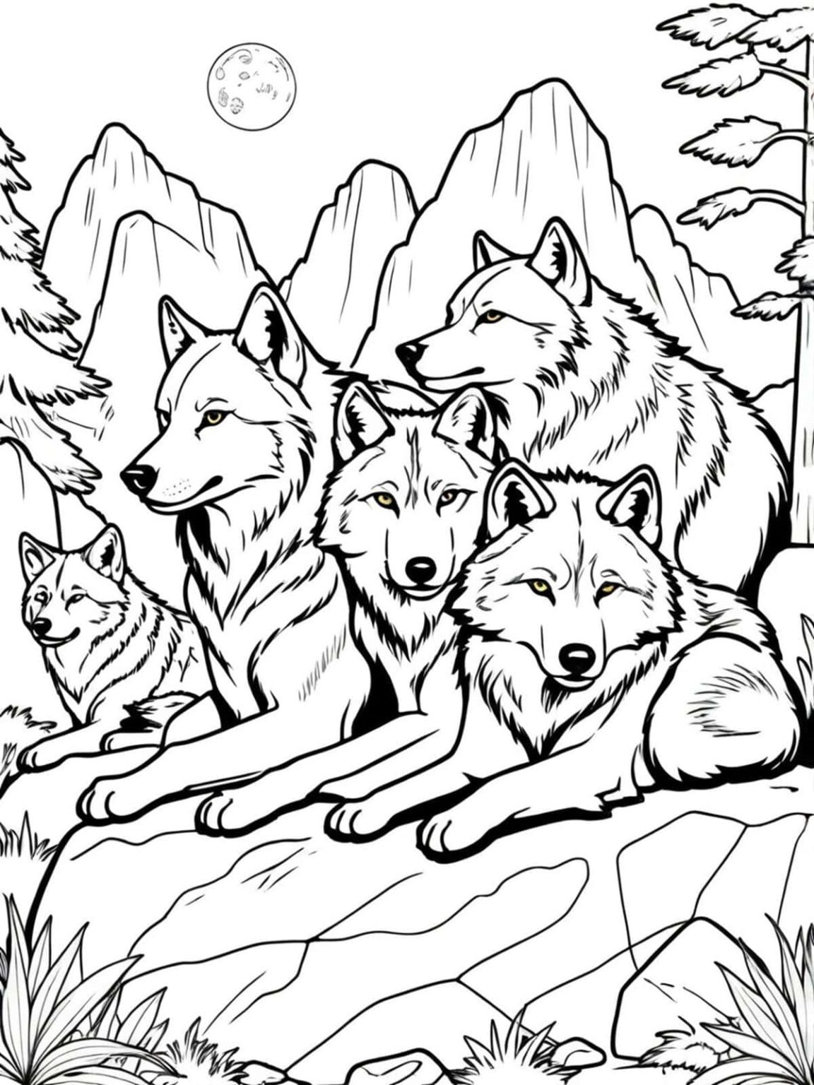Las mejores 30 páginas para colorear de lobos gratis para divertirte 🎨🐺 ...