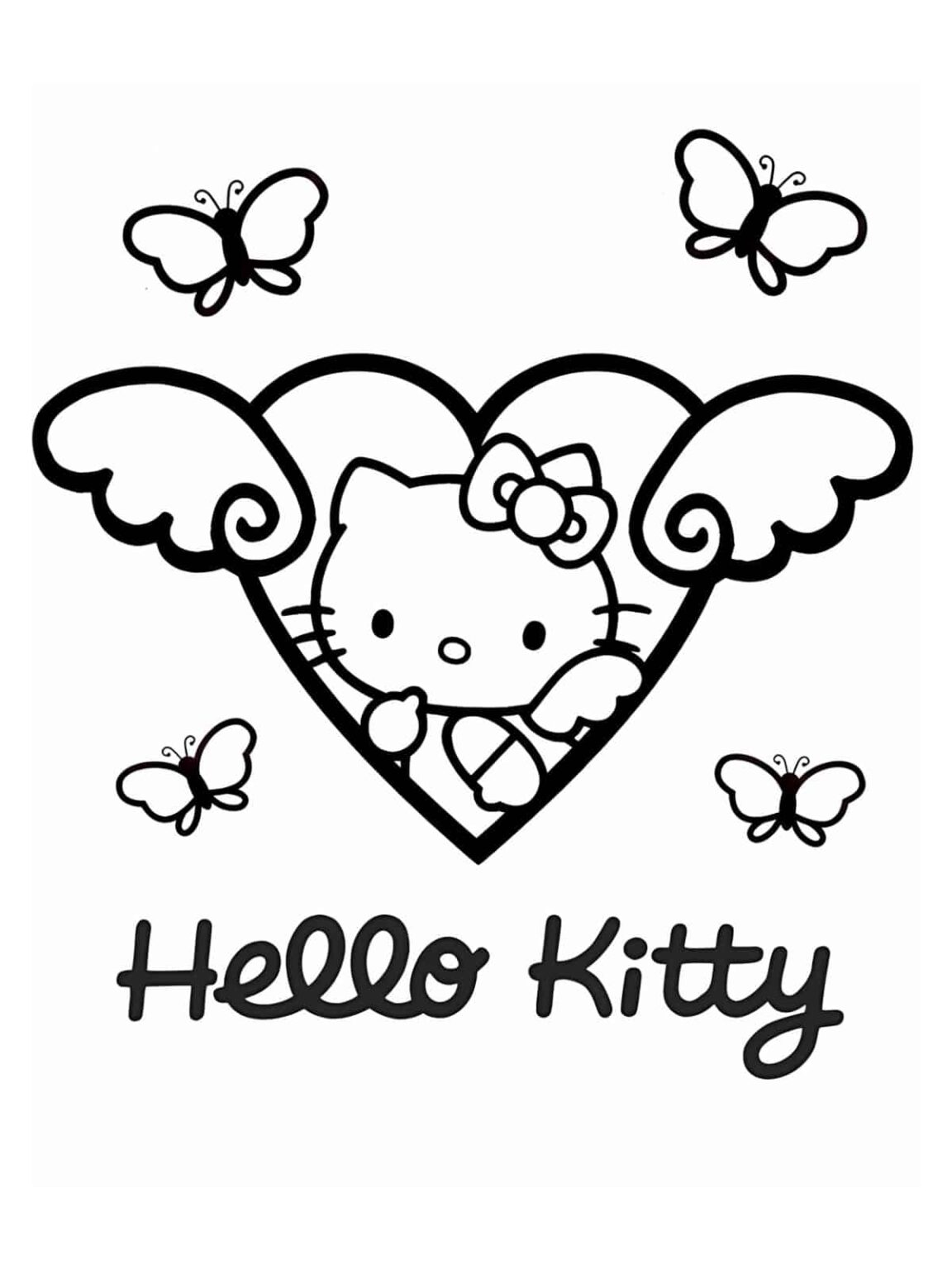 Giv Hello Kitty liv med 60+ gratis farvelægningssider 🎀🐱 ...