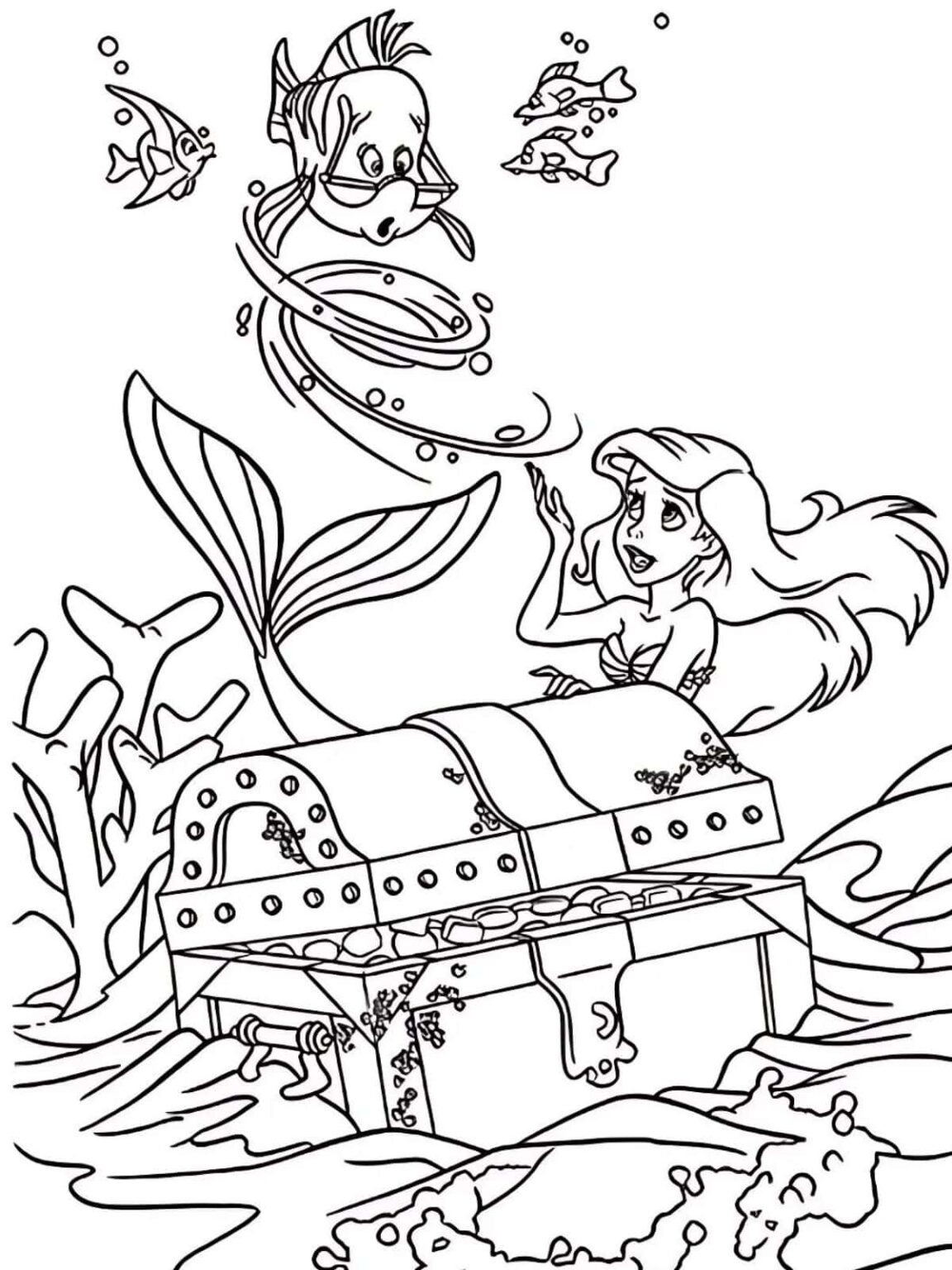 Ariel Coloring Pages: Dive into a World of Ocean Adventure 🧜‍♀️ ...