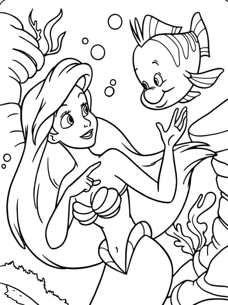 Ariel Coloring Pages: Dive into a World of Ocean Adventure 🧜‍♀️ ...
