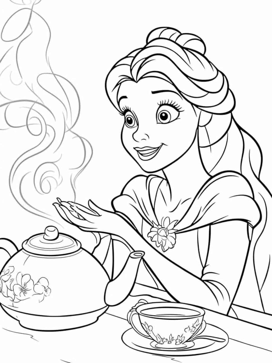 Princess adventures with 30 Disney princess coloring pages ...