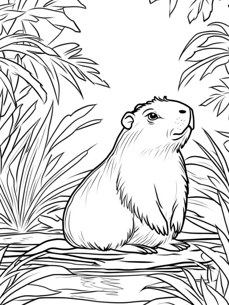 Capybara Coloring Pages: Chill with the World's Friendliest Rodent 🎨🦫 ...