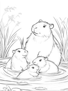 Desenhos para colorir de capivara: relaxe com o roedor mais amigável do ...