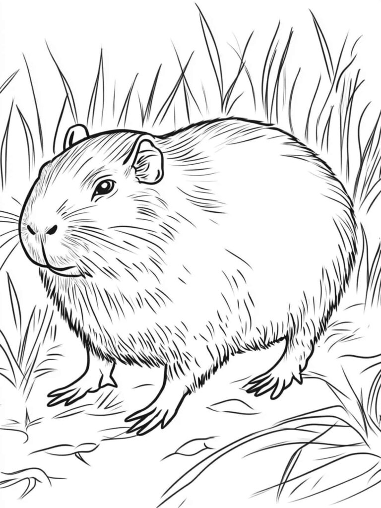 Capybara Coloring Pages: Chill with the World's Friendliest Rodent 🎨🦫 ...