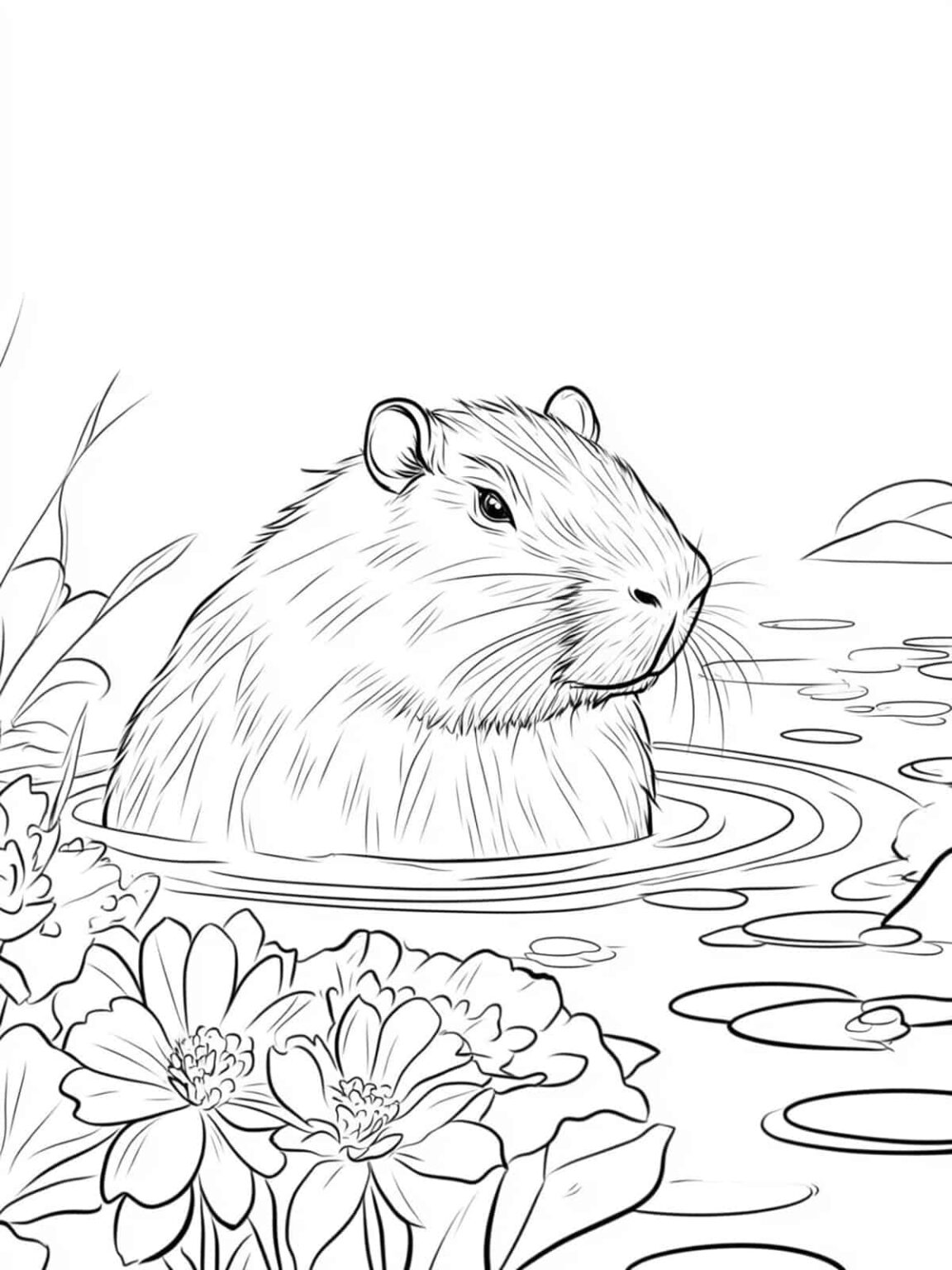 Capybara Coloring Pages: Chill with the World's Friendliest Rodent 🎨🦫 ...
