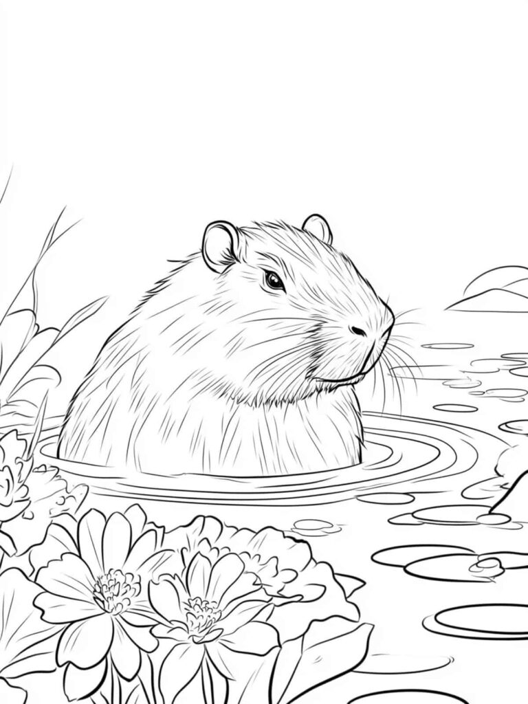 Capybara Coloring Pages: Chill with the World's Friendliest Rodent 🎨🦫 ...