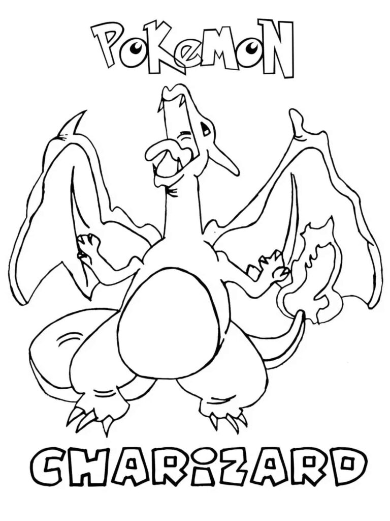 30 Fun Charizard Coloring Pages For Kids 🎨🔥 - Coloringpagesforkids.net