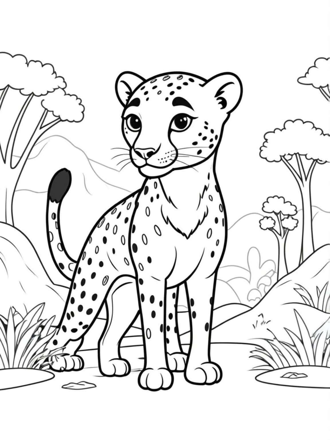 Engaging 30+ Cheetah Coloring Pages for Kids 🎨🐆 - Coloringpagesforkids.net