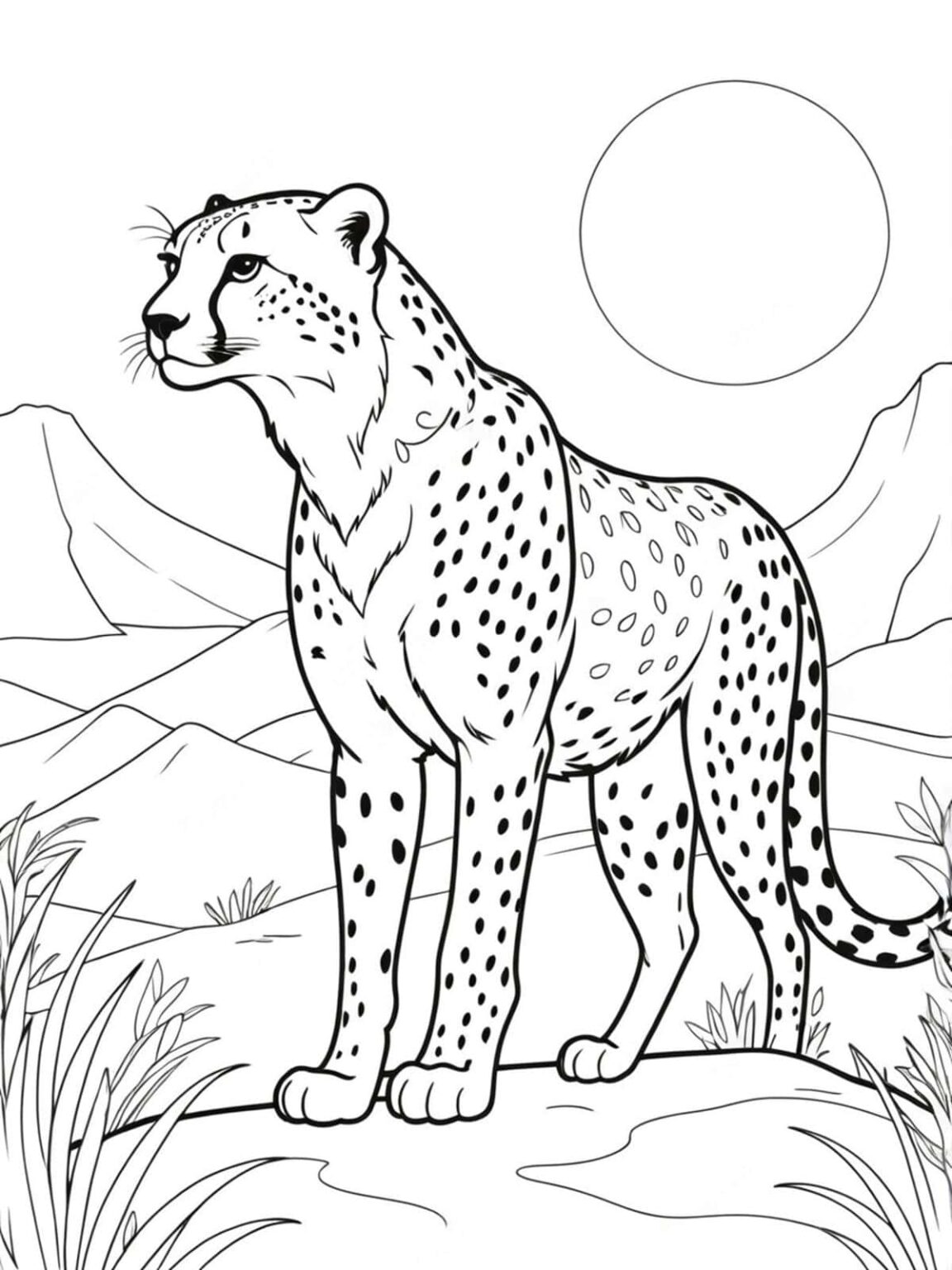 Engaging 30+ Cheetah Coloring Pages for Kids 🎨🐆 - Coloringpagesforkids.net